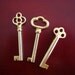 SteamPunk Gothic Special 3 SKELETON KEYS GOLD Tone