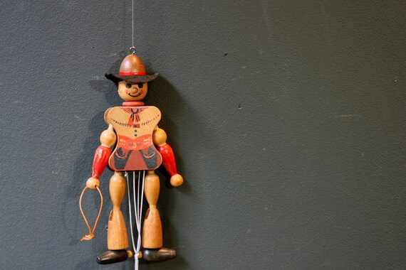 Vintage Cowboy Puppet Made in Austria