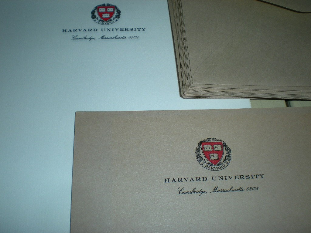 Vintage Harvard University letterhead stationery paper and