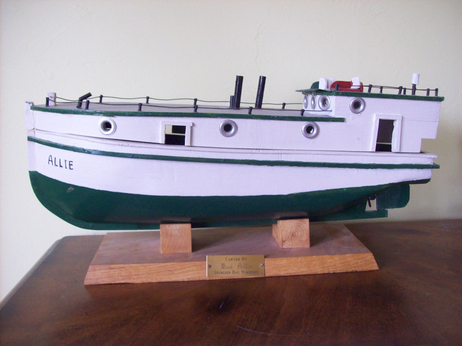 RESERVE FOR PURPLERUSSIAN Handmade Wooden Fish Tug Fishing