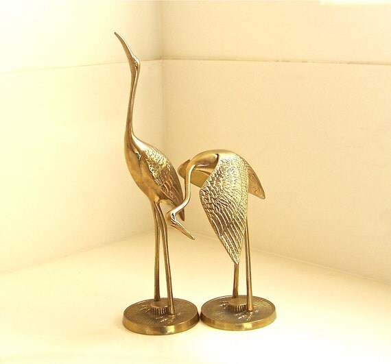 vintage pair of Leonard brass cranes