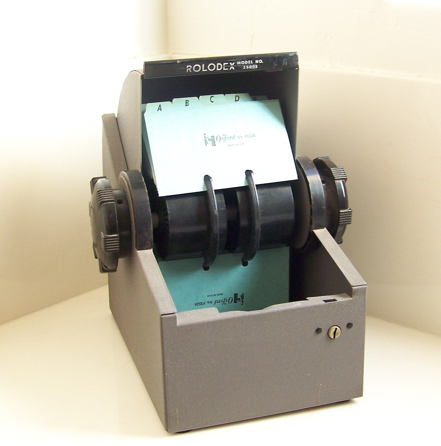 vintage metal Zephyr Rolodex file industrial gray SALE