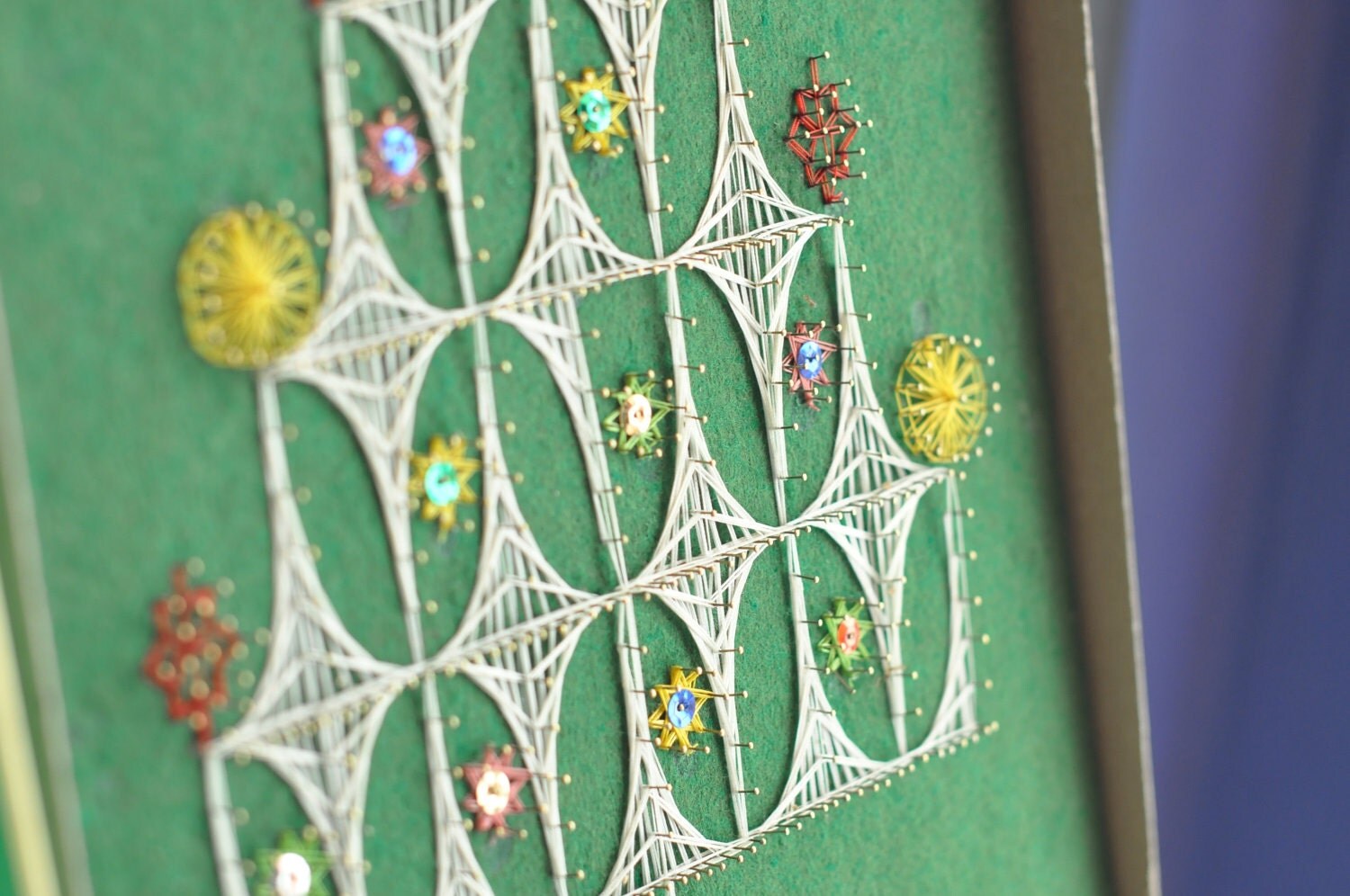Vintage String Art Handmade Christmas Tree Project in Original