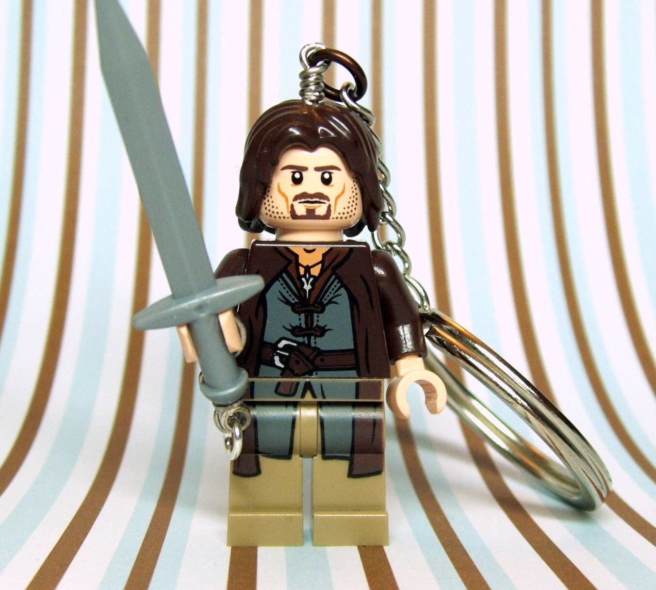 Aragorn Key Chain made from New LOTR LEGO r Minifigure