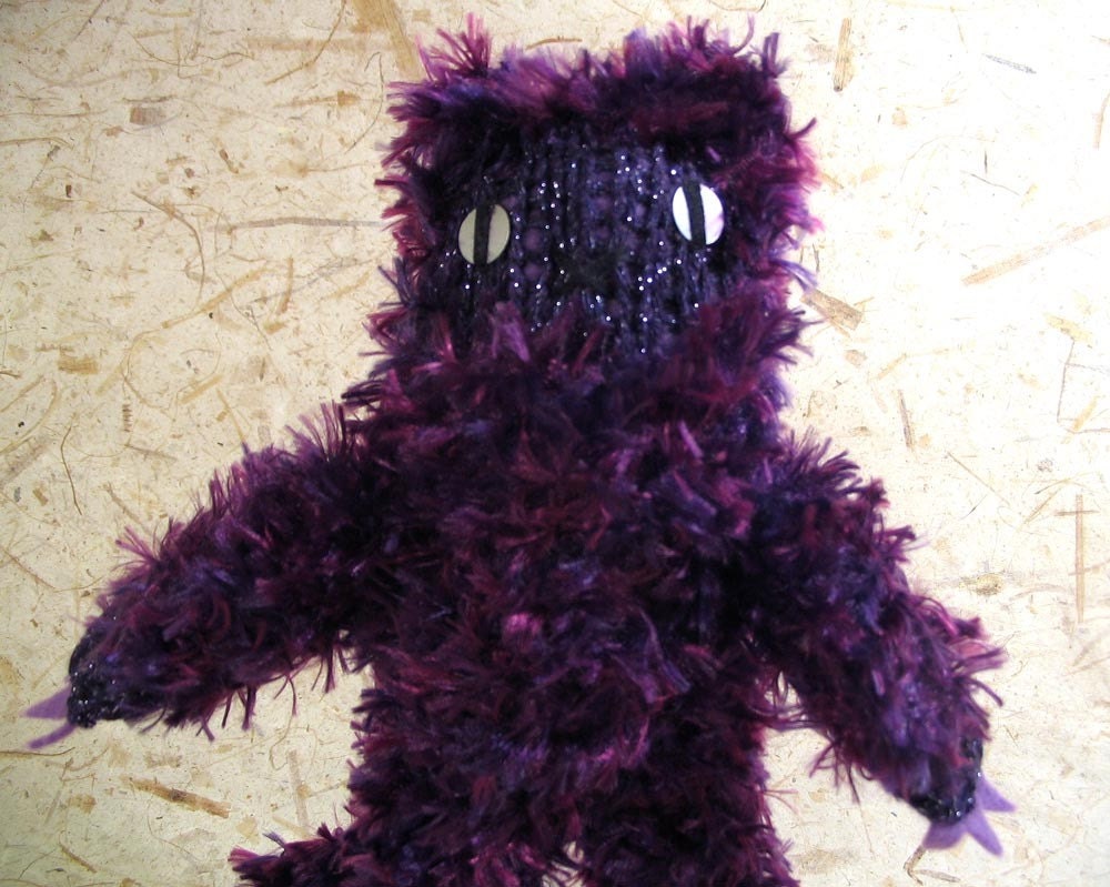 Purple Fuzzy Knit Monster