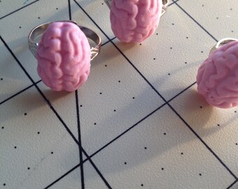 Creepy cute brain ring pastel goth jewelry spooky Halloween