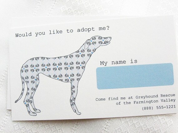 Items similar to Adopt Me Rescue Dog Calling Card - Set of 24 on Etsy
