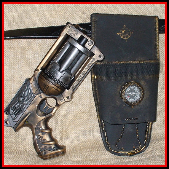Steampunk gothic MAVERICK Gun HOLSTER BELT PostApocalyptic