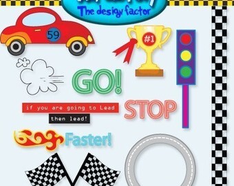 Racer Cars Clip Art , racing car , flag , checkered flag , auto ...