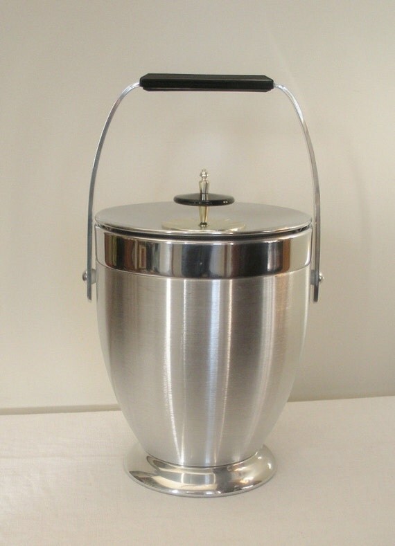 Vintage Kromex Brushed Aluminum Ice Bucket by WildrosePrimitives
