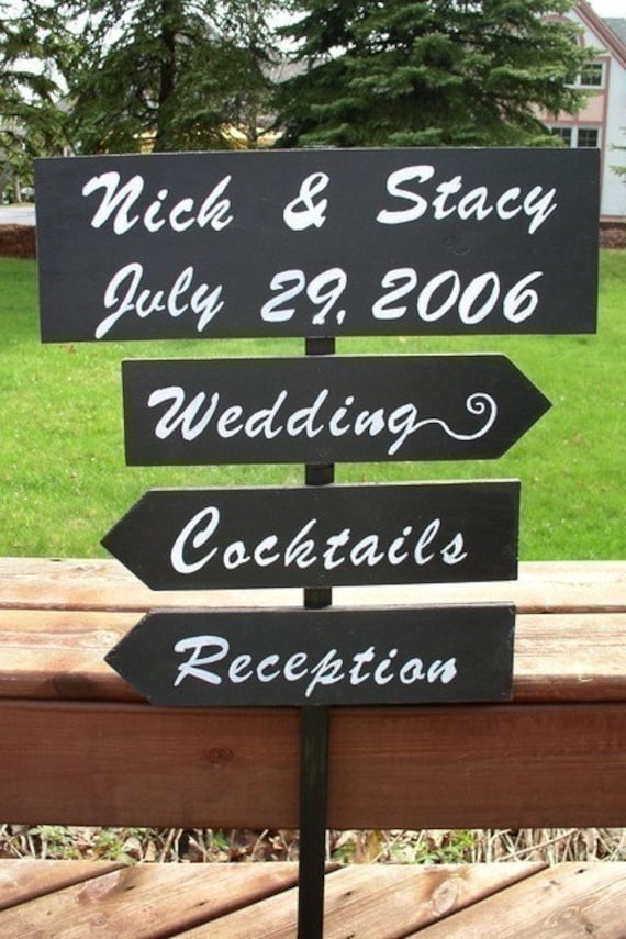custom wedding signs directional sign wood wedding sign