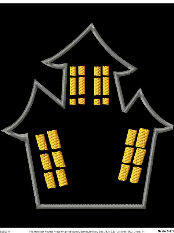 Halloween Haunted House Machine Embroidery by SimplySweetEmbroider