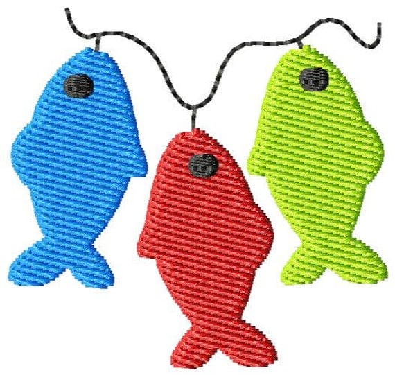 Three Fish Mini Machine Embroidery Design
