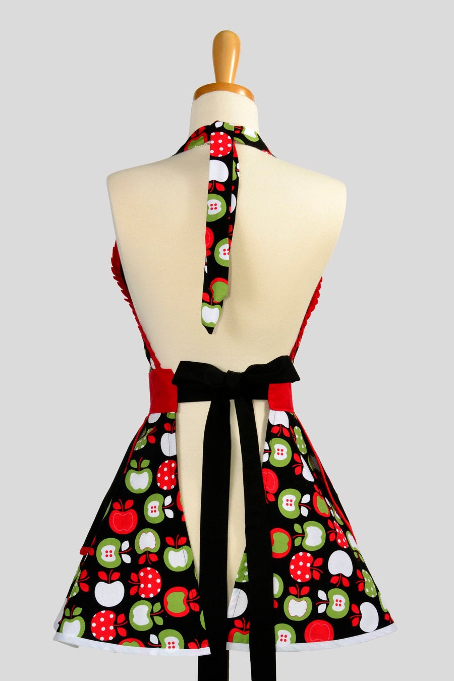 Womens Flirty PinUp Sweetheart Apron : Retro Ruffled Adorable