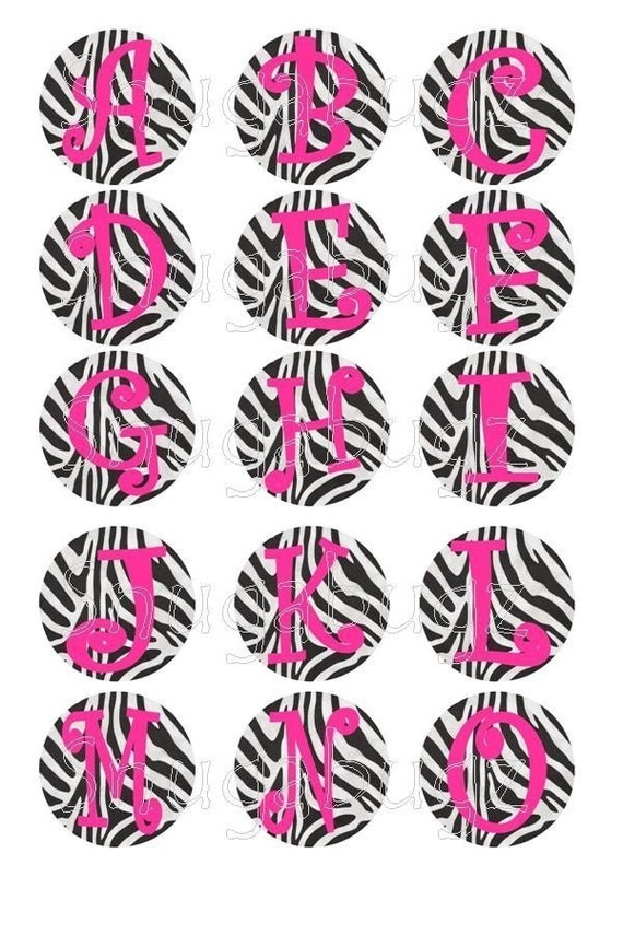 Items similar to Zebra background with pink letters Alphabet ...