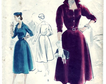 Vintage 1950 Butterick 5322 FF Sewing Pattern Misses'