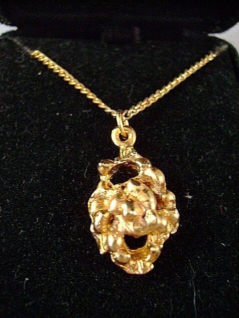 SALE...RONTE' OF HOLLYWOOD 24 Karat GOLDEN NUGGET PENDANT