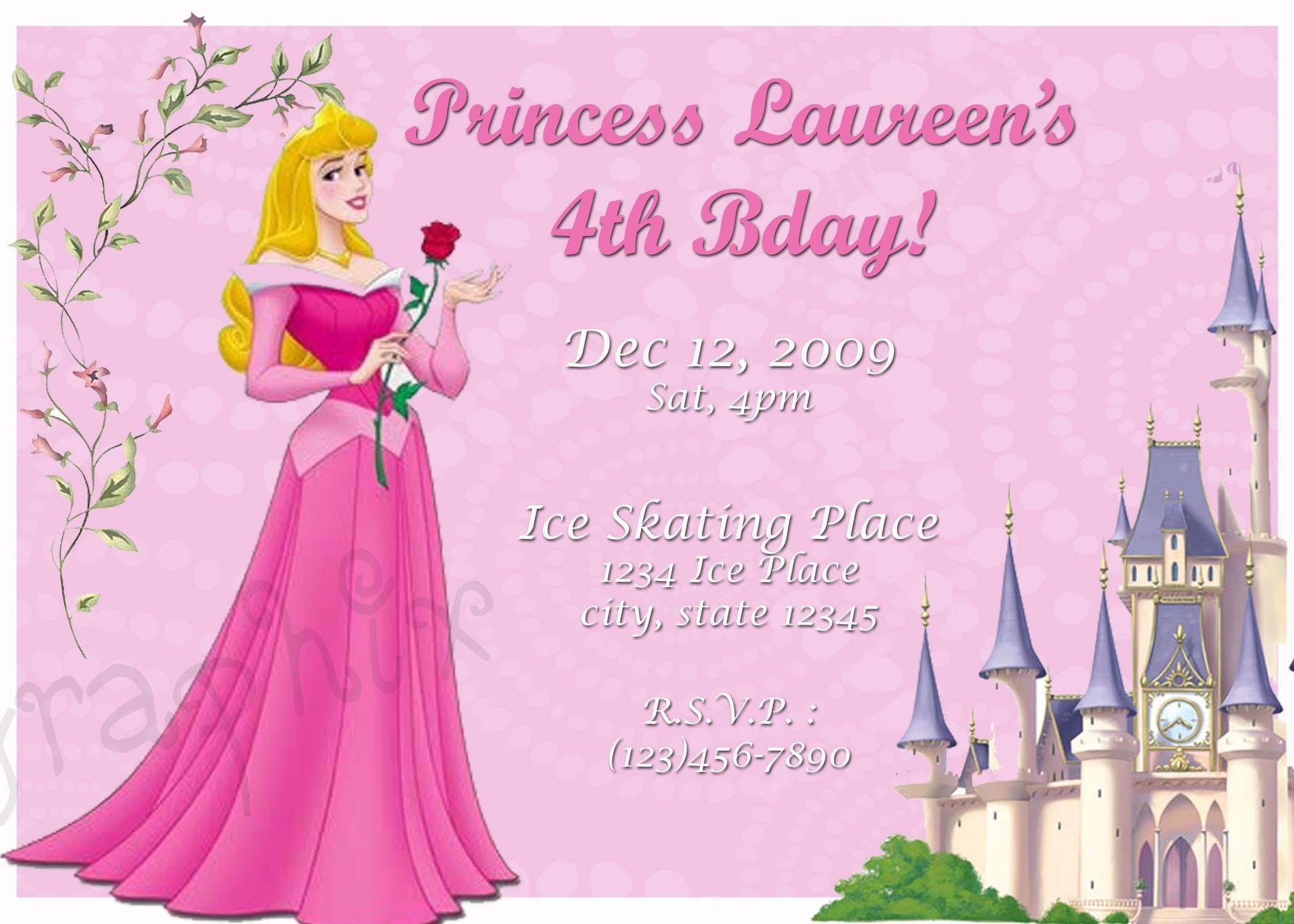 Sleeping Beauty Birthday Invitation Digital File By Banzshoppe