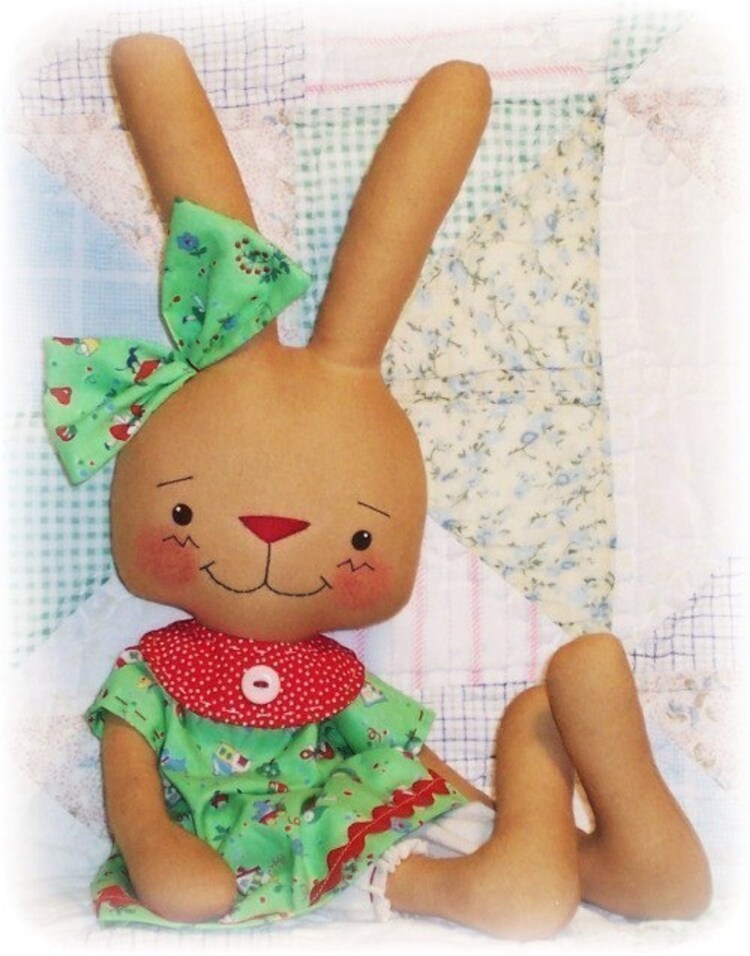Soft Bunny Rabbit Pattern Softie Pattern Whimsy by OhSewDollin