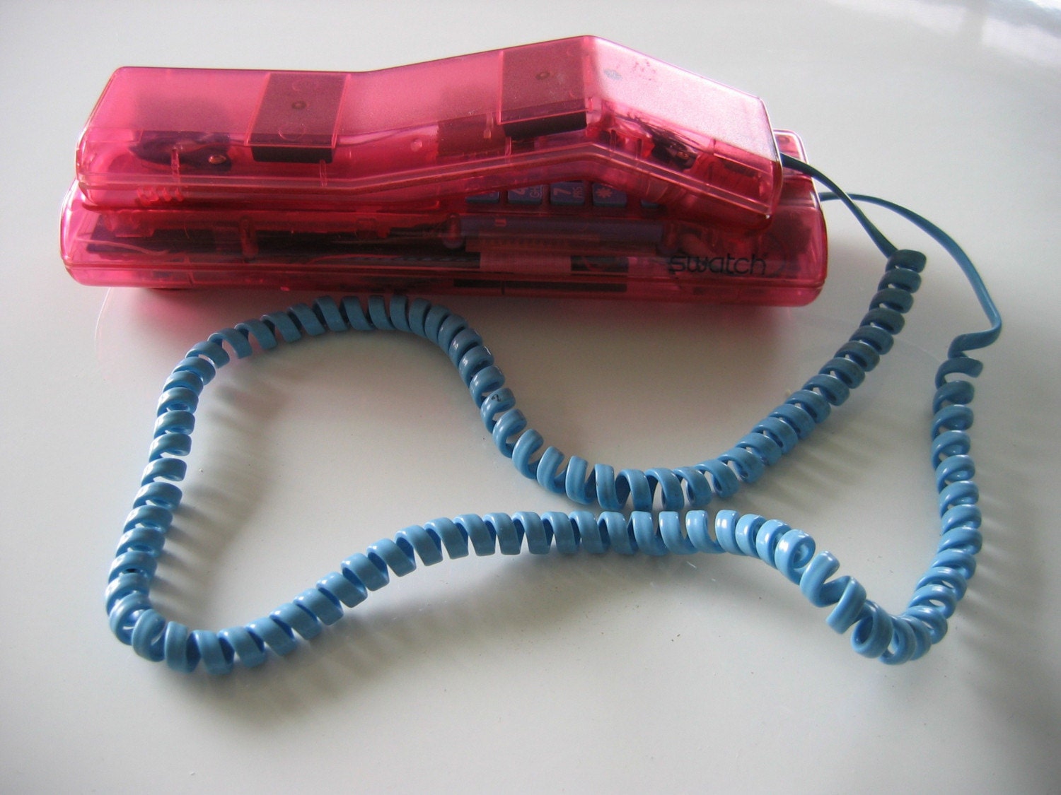 Vintage 80's Swatch Phone. Twin Phone. See through.
