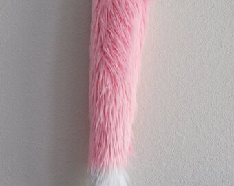 Pink fox tail | Etsy
