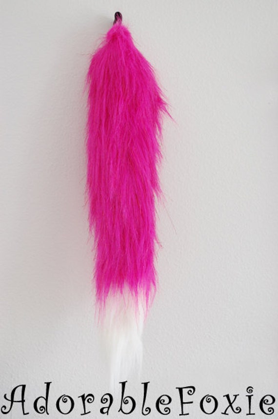 Faux Fur Sparkle Pink Fox Tail Cosplay / Furry / Costume