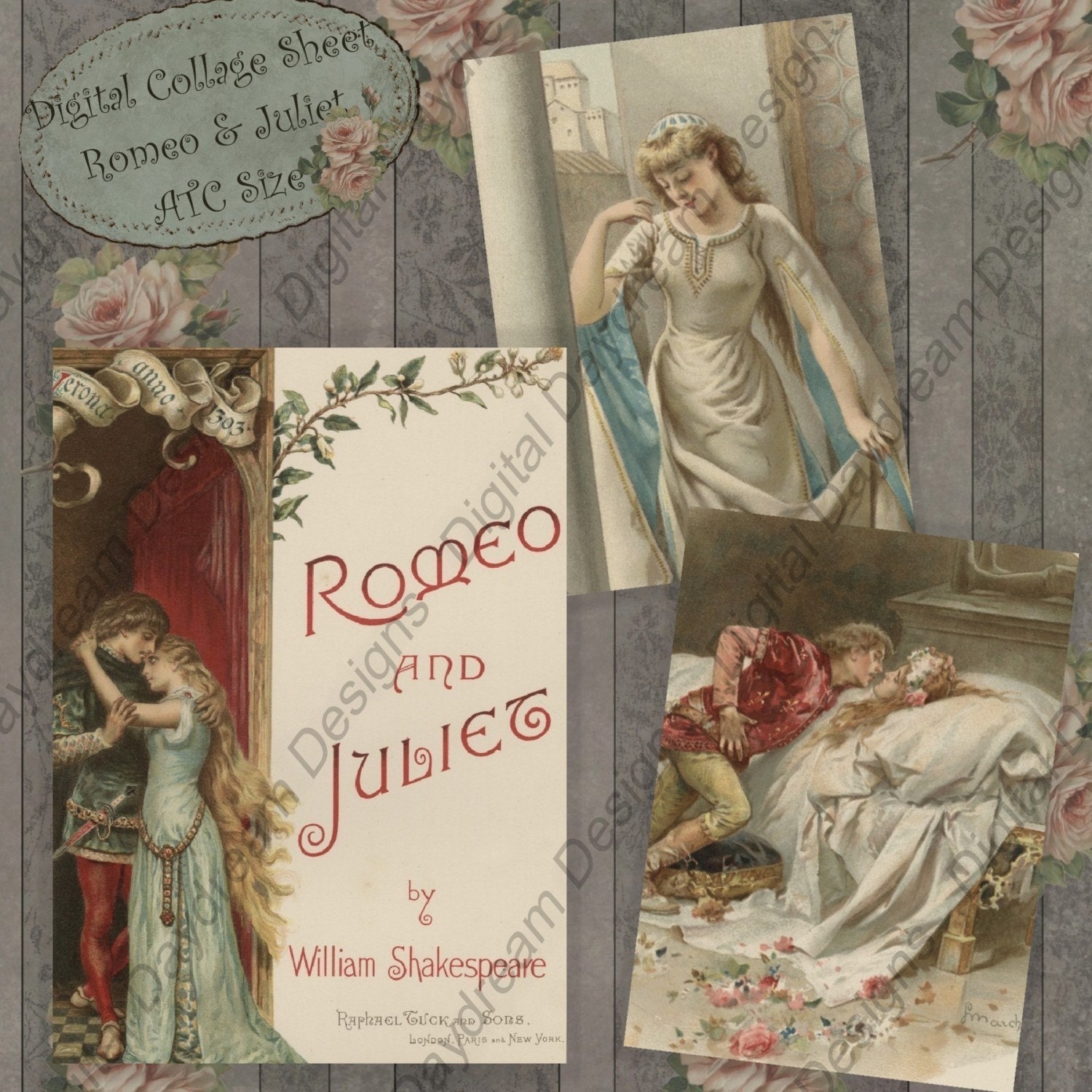 Instant Download Printable Collage Sheet Romeo and Juliet
