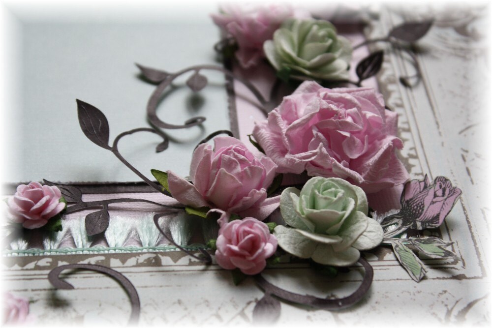 Shabby Chic Premade 12x12 Scrapbook LayoutParisFranceEiffel