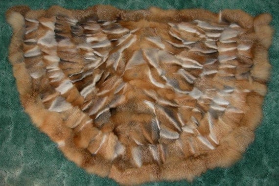 REAL Fur Red Fox Area Rug Throw or Wall Decor by BoutiqueEllana