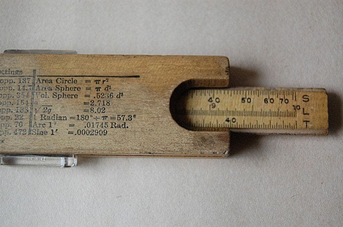 Vintage Wood Slide Rule.