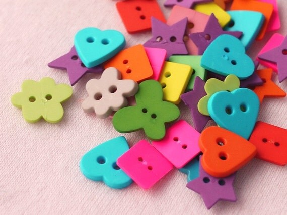 40pcs of Colorful Fancy Buttons Set 6