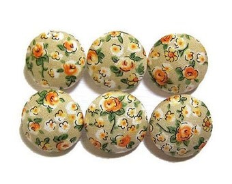 6 Large Fabric Buttons Set Gentle Waves in by heydayhandmade