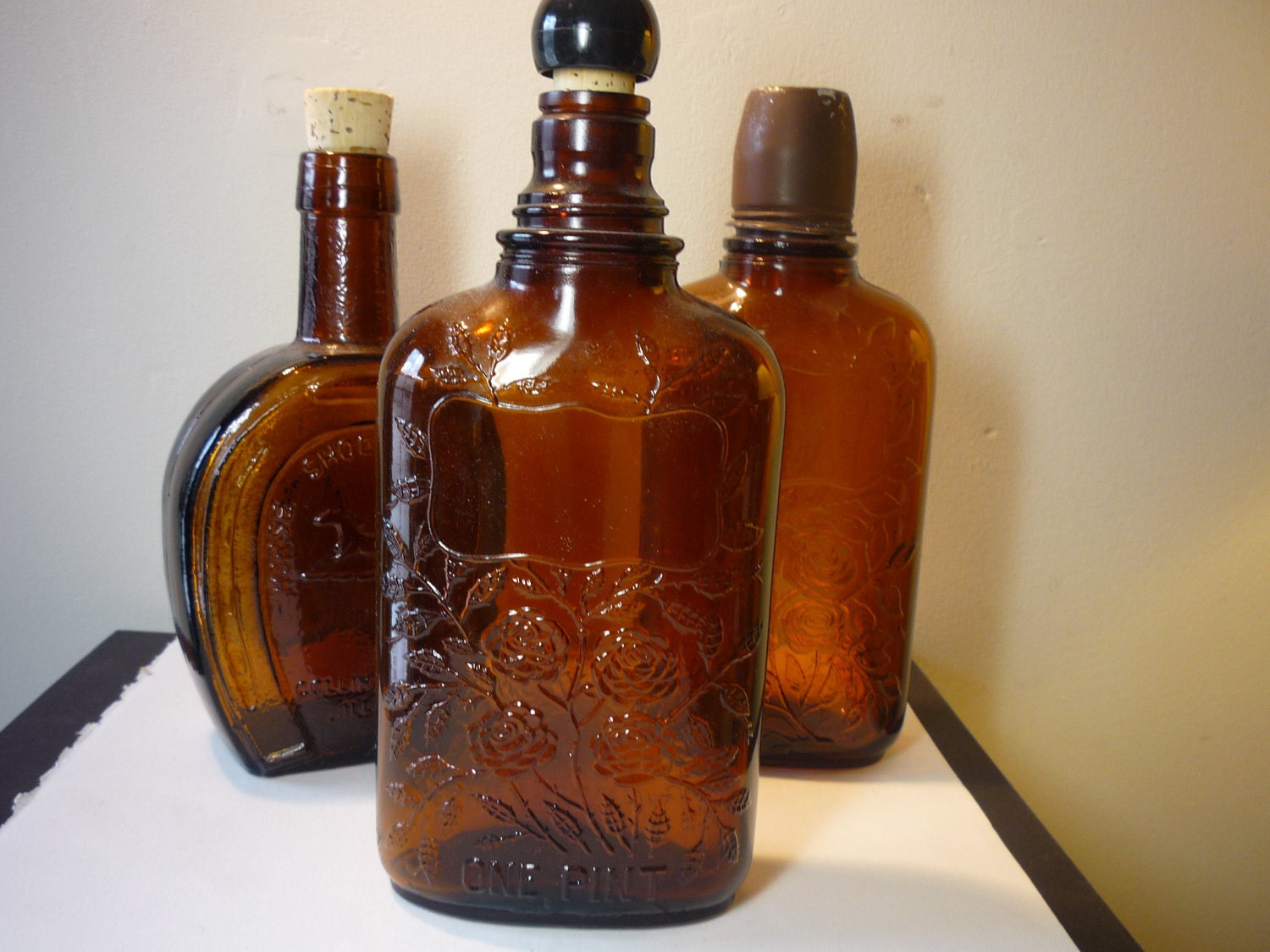 Vintage Bottle Four Roses Whiskey Bottle Depression era