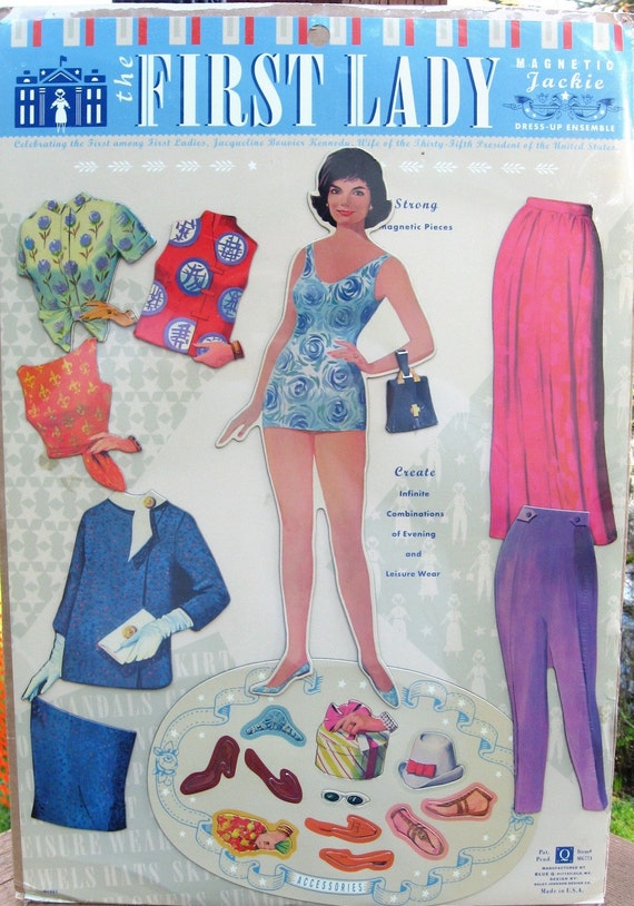 Vintage Jackie Kennedy Magnetic Dress Up Paper Doll