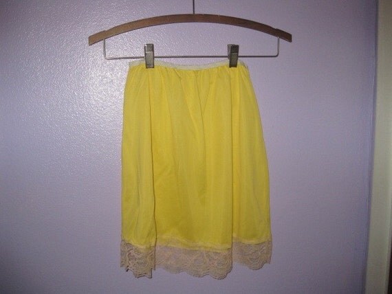 Vintage Sexy Little Bright Yellow Half Slip By Beniceuseittwice