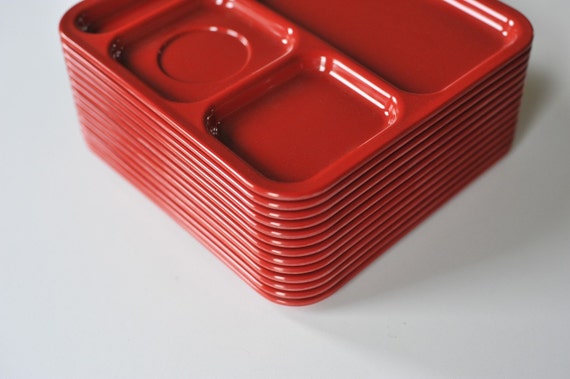 ONE Texas Ware Stacking Lunch Tray in Red by TheWildPlum on Etsy
