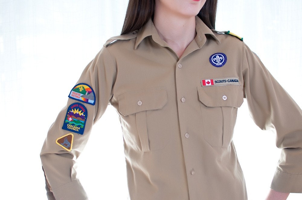 Vintage Boy Scout Outdoorsy Explorer Button Up Shirt S