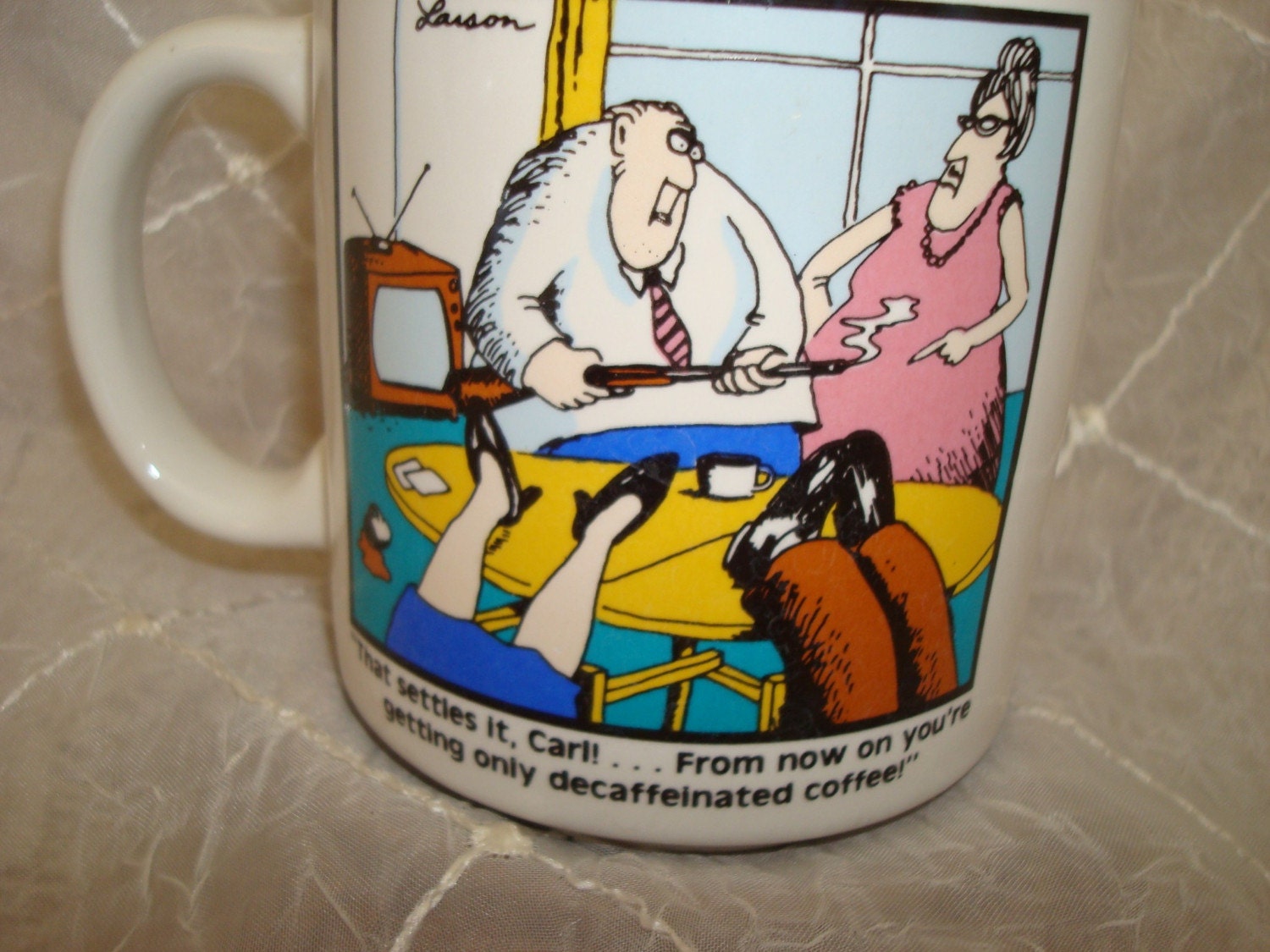Gary Larson Far Side Decaf Coffee Cup