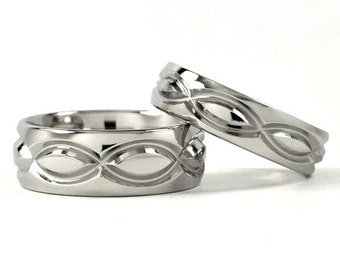 New Infinity His and Hers Tension Set by RenaissanceJewelry