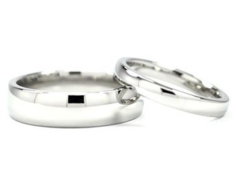 His and Her Matching Titanium Ring Set by RenaissanceJewelry