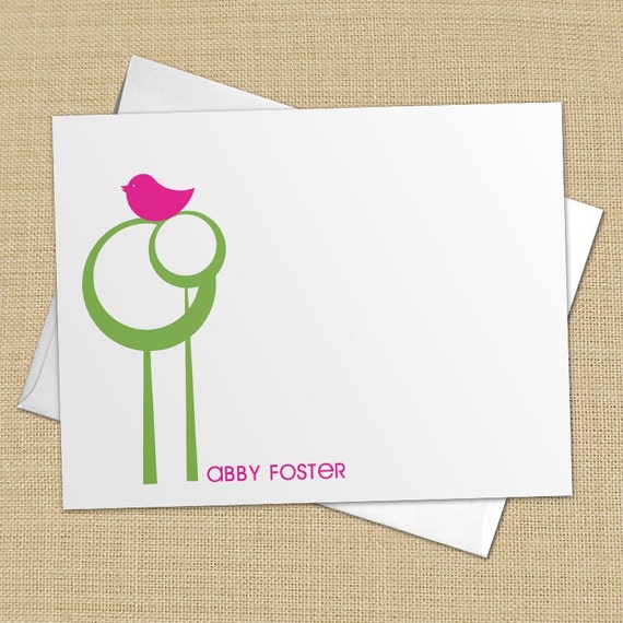 Abby Mod Bird on Tree Set of 8 CUSTOM by PoshGirlBoutique on Etsy