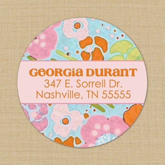 Pastel Flowers Custom Address Labels or by PoshGirlBoutique