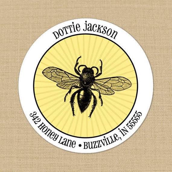 Buzzy Bee Custom Personalized Address Labels by PoshGirlBoutique