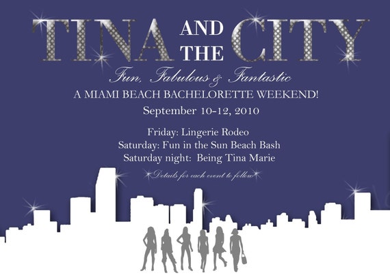 Items Similar To Custom City Bachelorette Sex And The City Inspired Invitation On Etsy