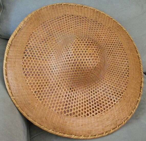 Rice Paddy Sampan Cane Woven Straw Coolie Hat