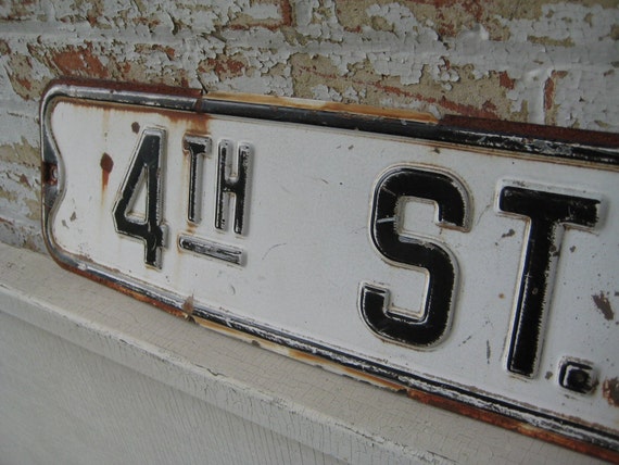 Vintage Street Sign // 4th Street by junkyardgarden on Etsy