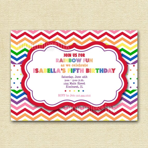 Printable Chevron Birthday Party Invitation