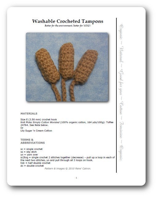 Pattern Crocheted Tampons