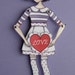 Valentine's paper doll I give you my heart