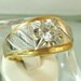 Vintage Ring LIND 14K HGE Men's Solitaire Cubic Zirconia